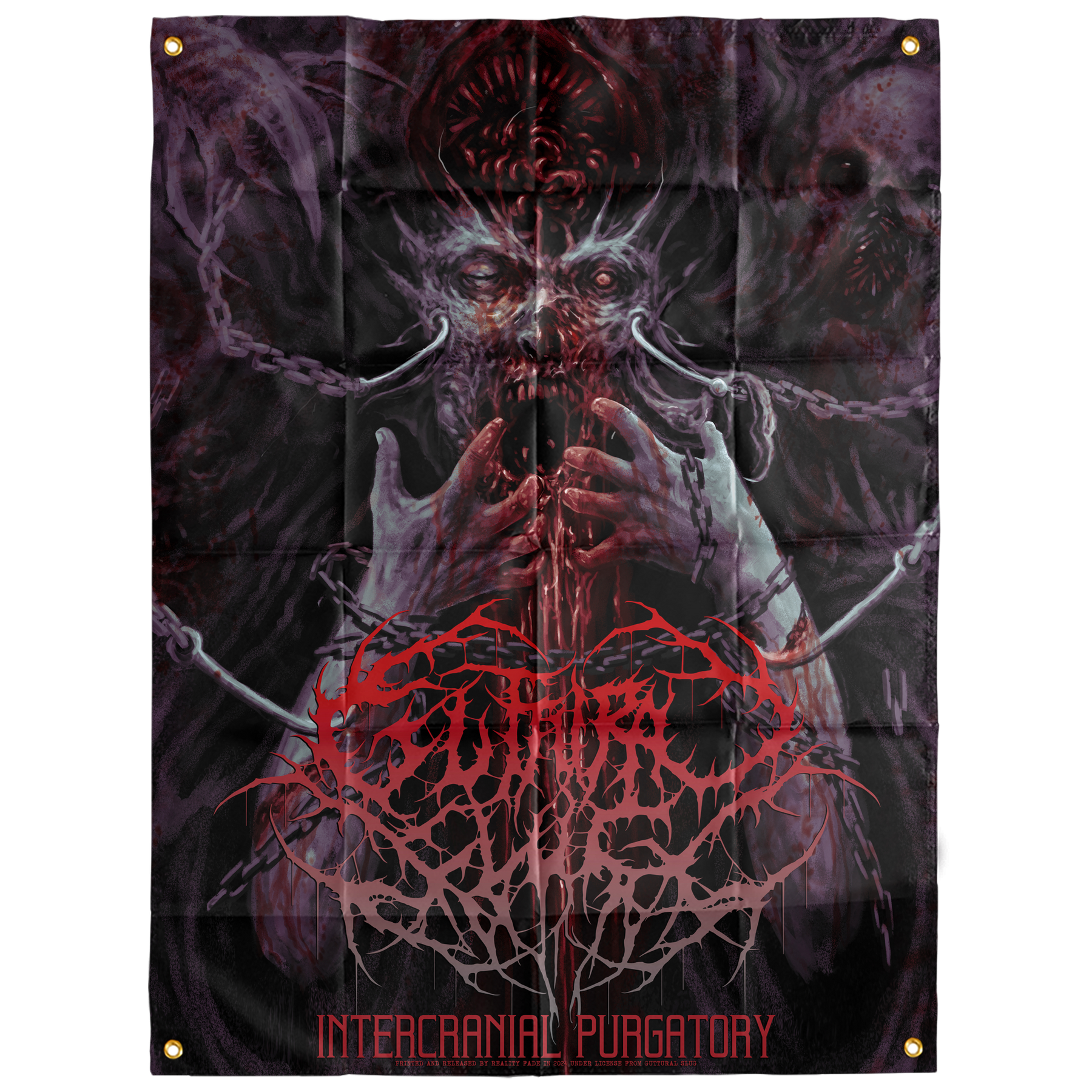 Guttural Slug 'Intercranial Purgatory' Flag – Reality Fade Merch