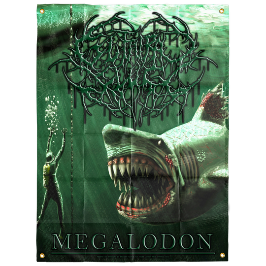 Guttural Slug 'Megalodon' Flag – Reality Fade Merch